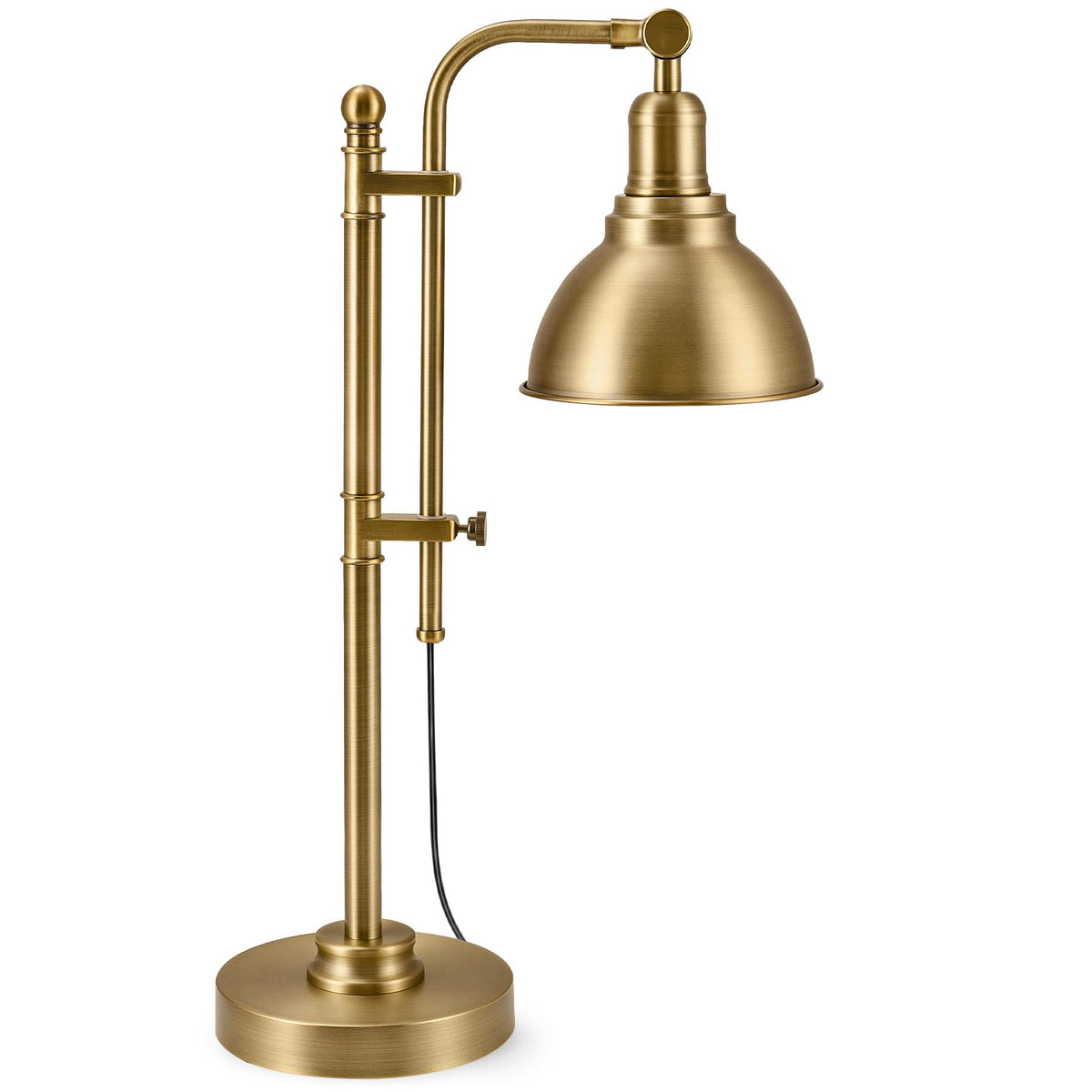 VONLUCE Rustic Desk Lamp - Adjustable Metal Task Light, 25"-29", Brush ...