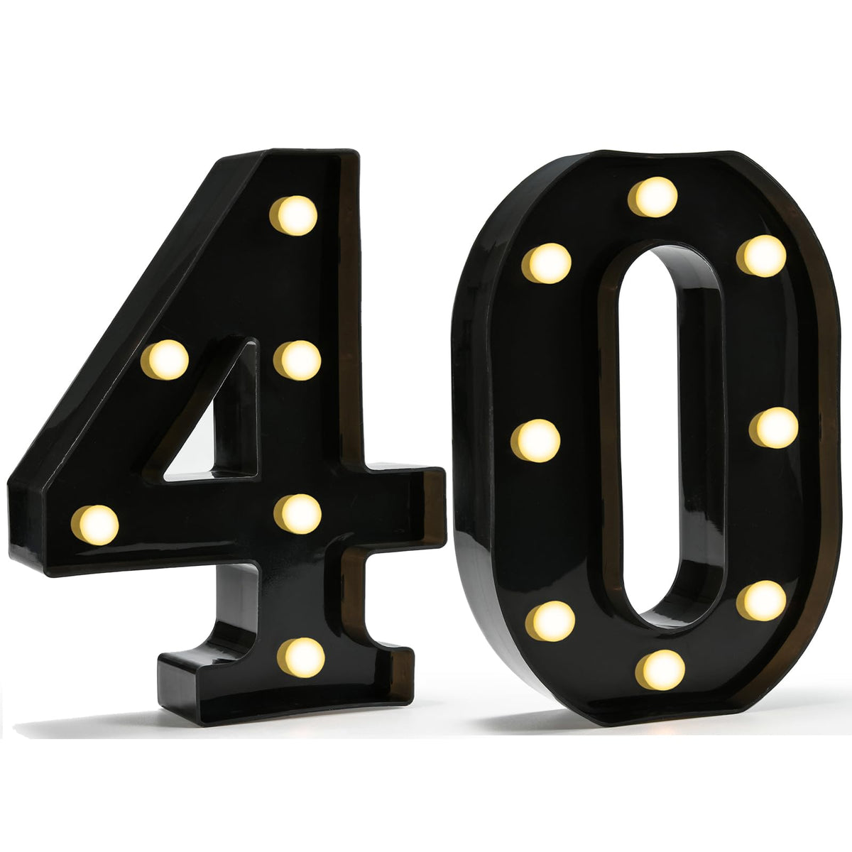 Pooqla Decorative Led Light Up Number Letters, Black Plastic Marquee ...