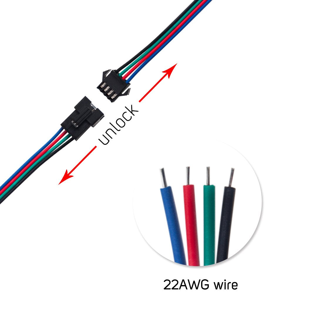 Btf-Lighting 10 Pairs 4Pin Sm Jst 15Cm Cable Female/Male Connectors Fo ...
