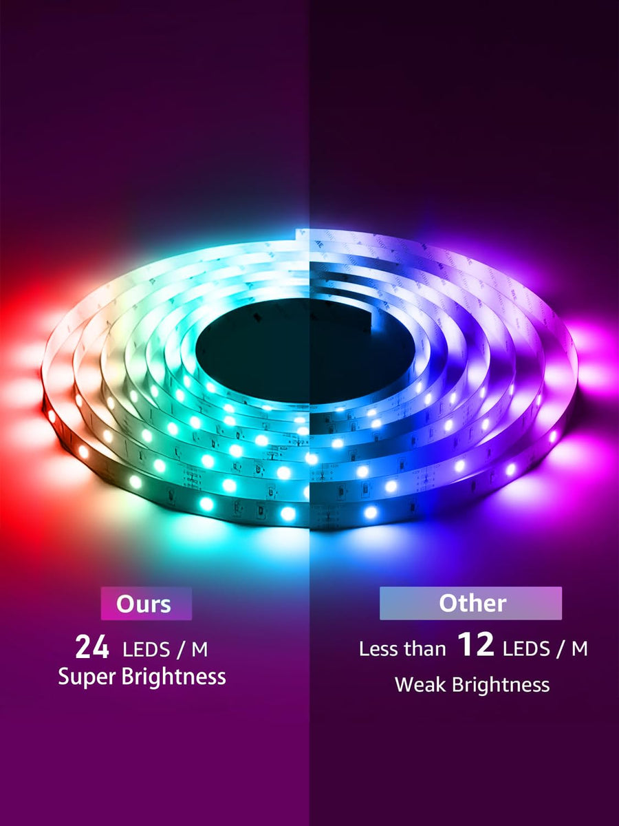 Ledagic RGB LED Strip Lights, 100ft (2 Rolls), 720 LEDs, Music Sync, R ...