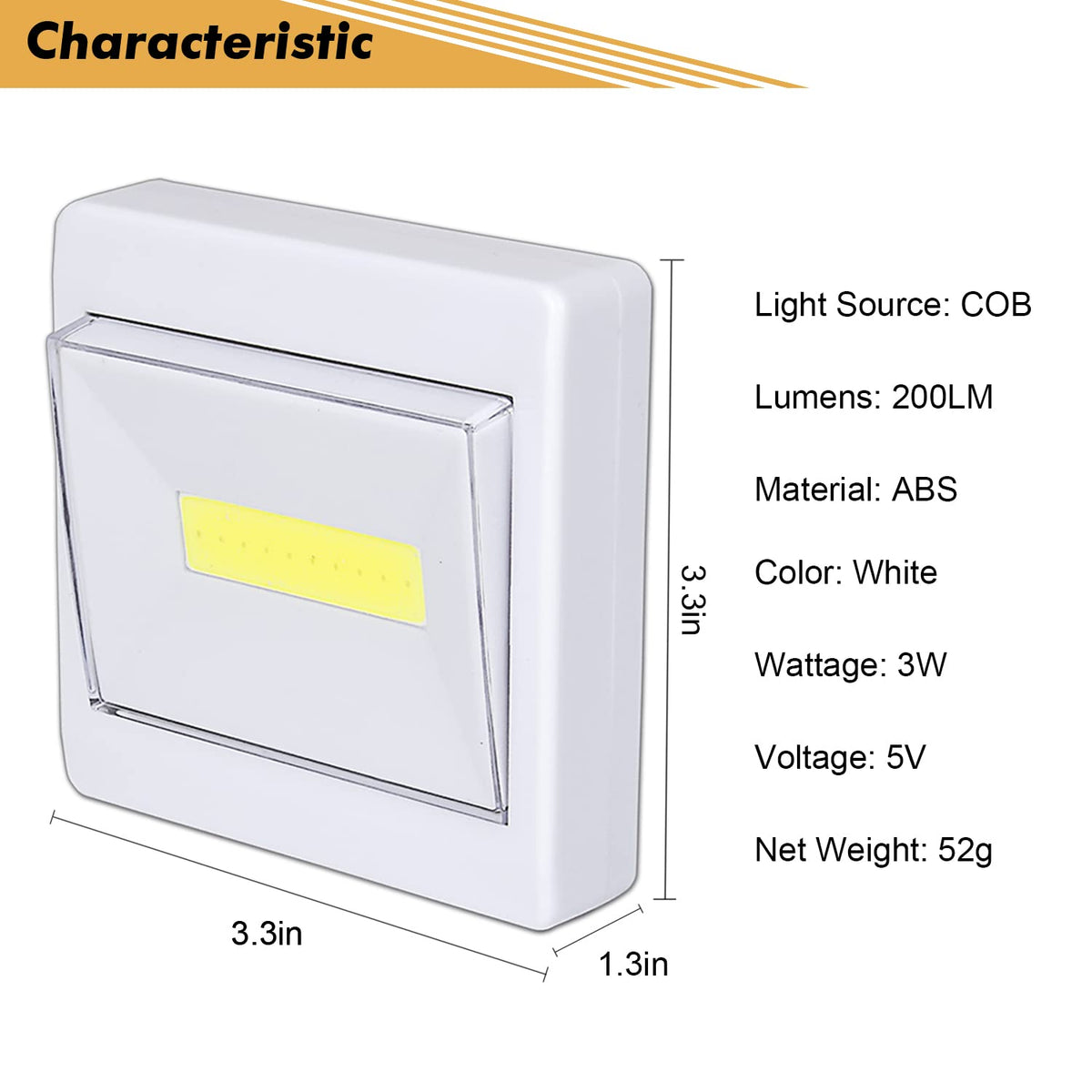 TBTeek Closet Light, Battery Operated LED Lamp, 200 LM, 4 Pack, White ...