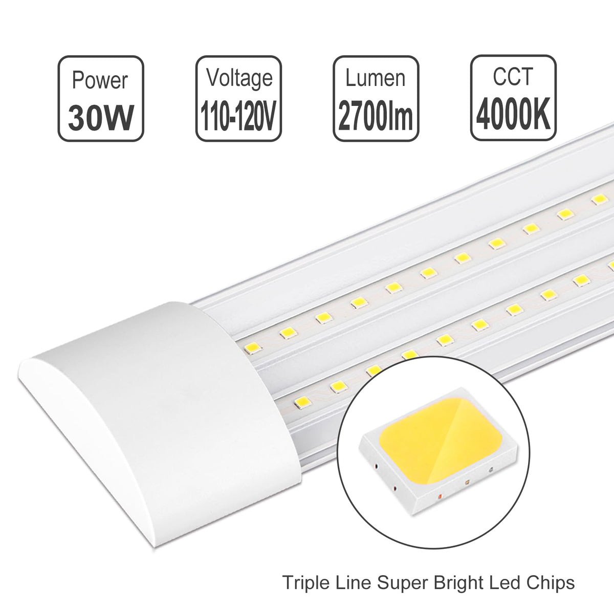 Kilipol 3Ft Led Batten Light, Ceiling Surface Mounted Slim Led Tube Li ...