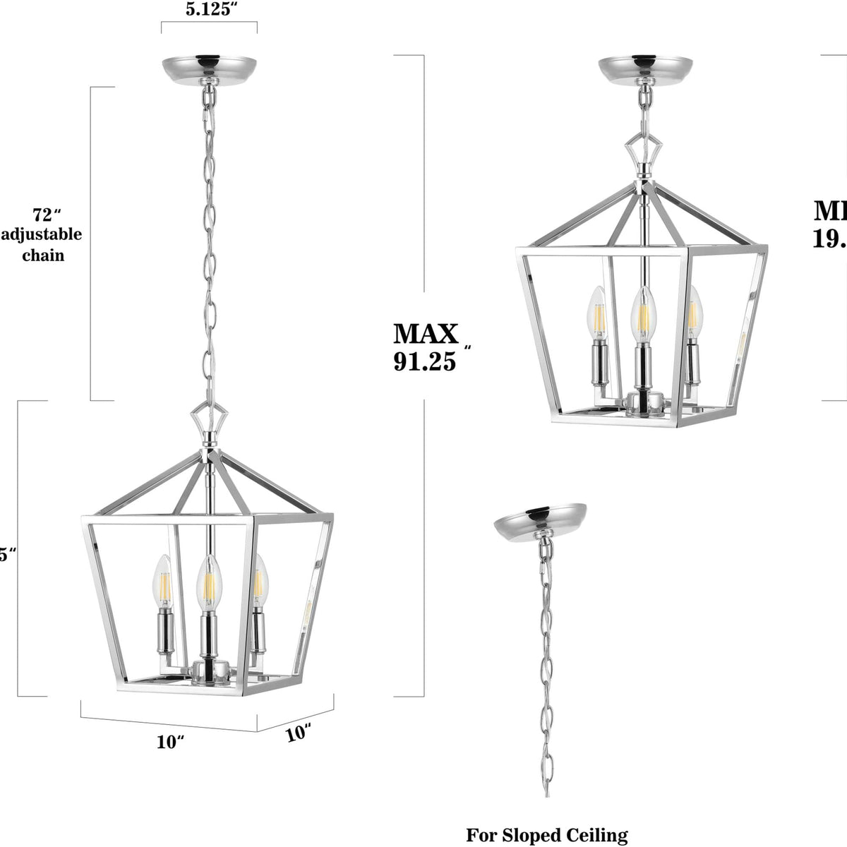 JONATHAN Y LED Pendant Light, 10in Adjustable Dimmable Metal Pagoda La ...