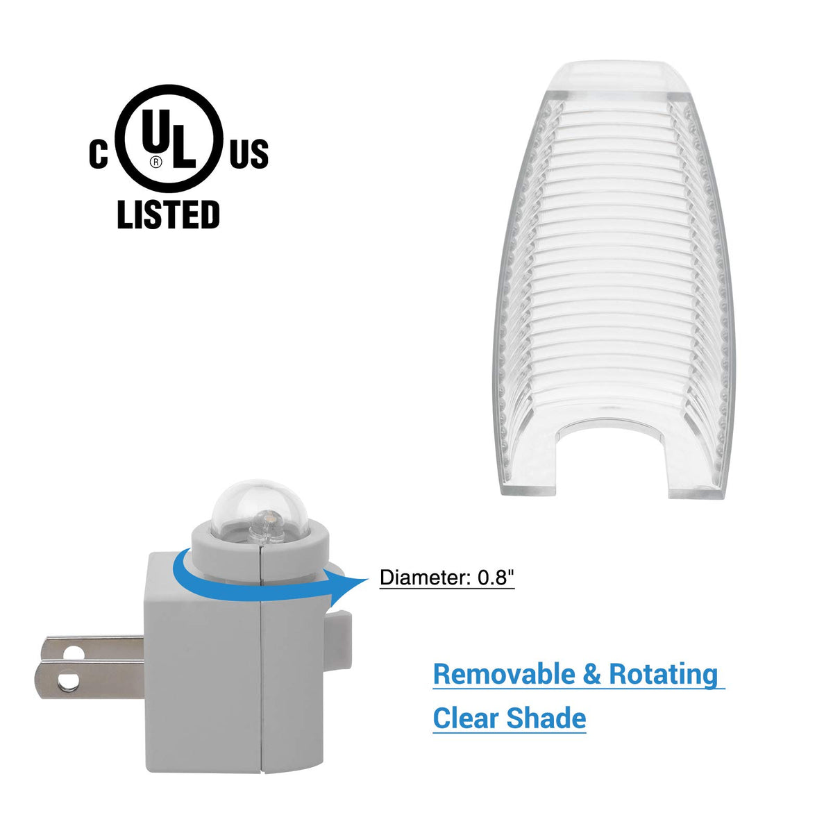 DEWENWILS Plug in LED Night Light, Manual On/Off, Warm White, UL Liste ...