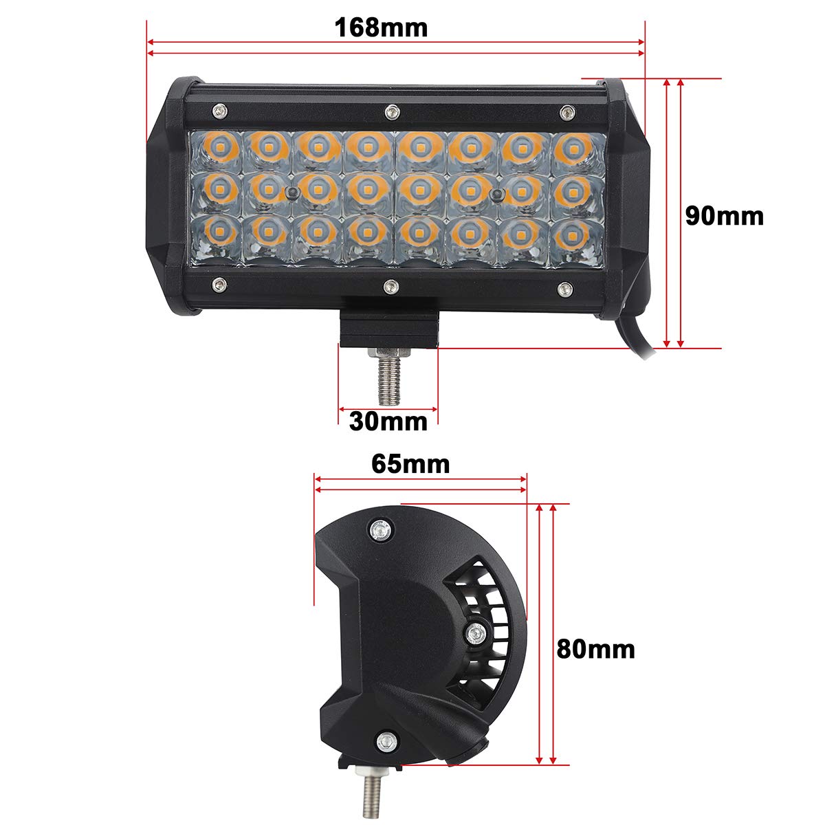 Green Led Off-Road Light Bar Pod 36W 7-Inch Spot Driving Work Pods Wat ...