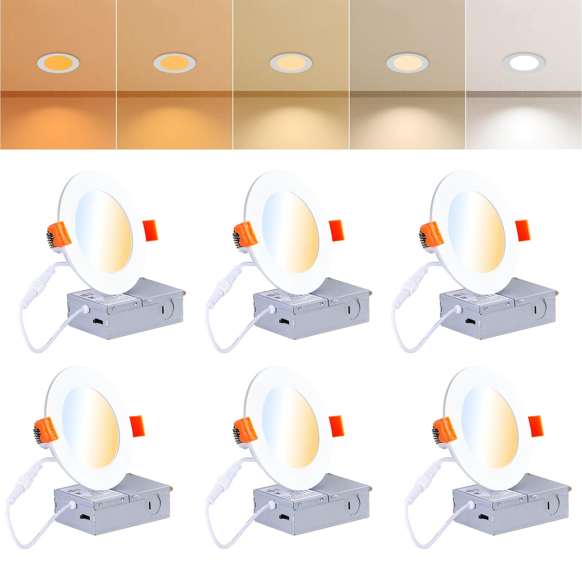 CycevSun Recessed Lighting 6 Inch Canless Dimmable & 5 CCT Selectable ...