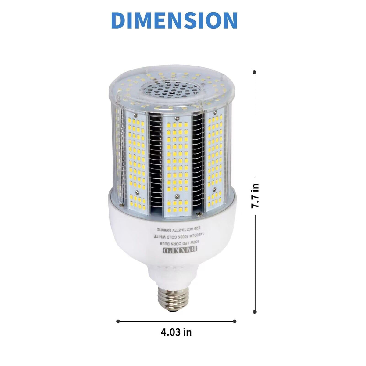 BMXKPO 100W LED Corn Cob Light Bulb, 5000K Daylight, E26/E39 Base, 2-P ...