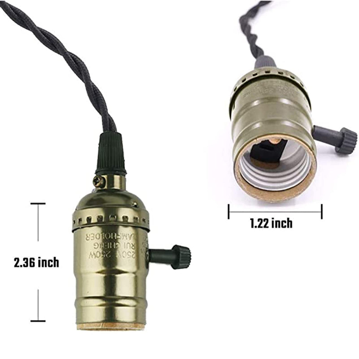 Vintage Plug in Pendant Light Sockets, Triple Hanging Lights with Plug ...