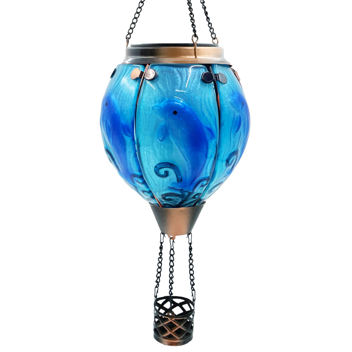 teyigarden Glass Solar Lantern Outdoor Flickering Light Waterproof Dol ...