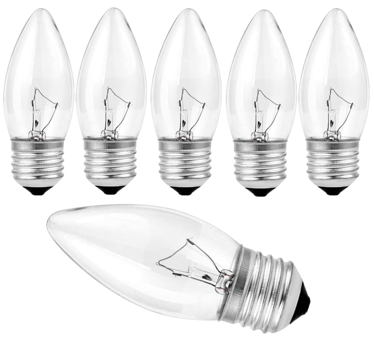 Dxmkop 60W Incandescent Torpedo Tip Chandelier - Crystal Clear, Torped ...