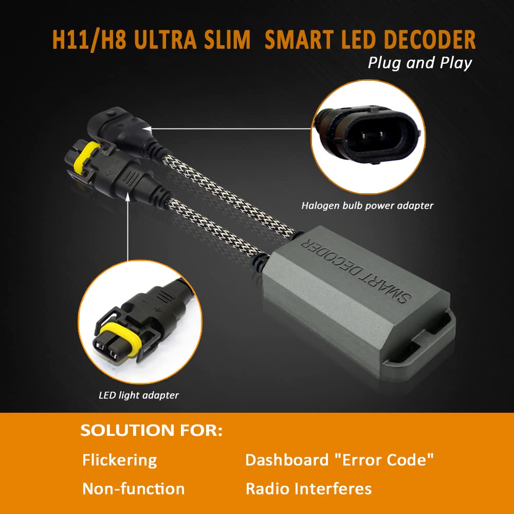 Bestview H8 H9 H11 Canbus Decoder Kits Compatibility Anti Flickering R ...