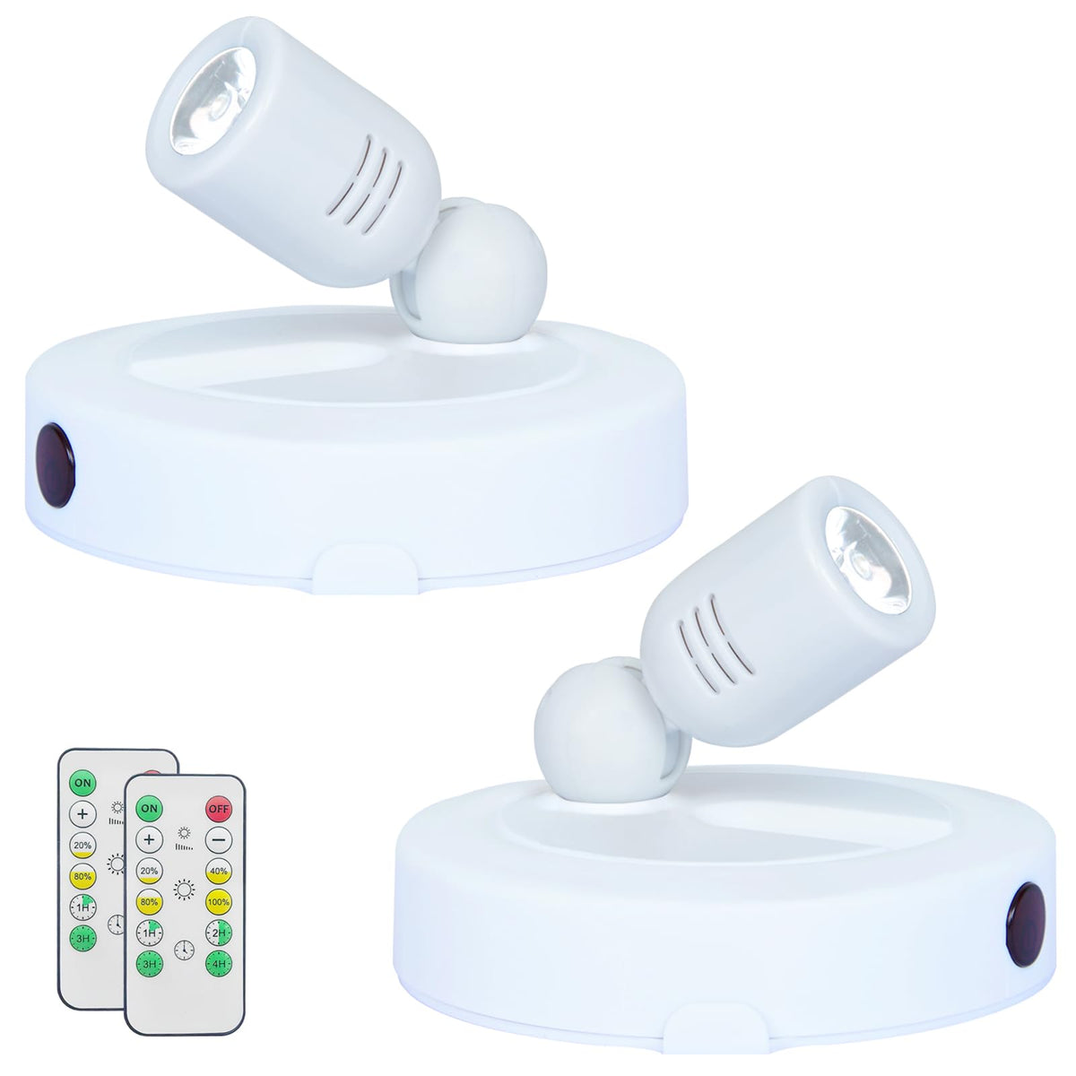 HAMVIDNE LED Spotlight, Battery Operated Spotlights with Remote, Up ...