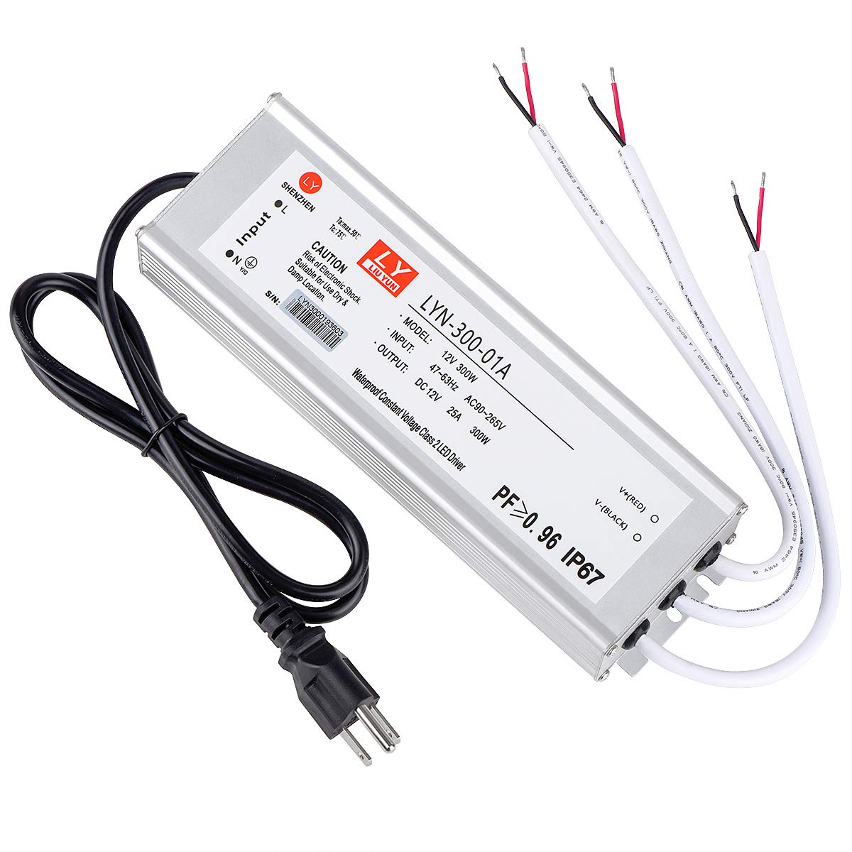 LED Driver 300 Watts (100W X3) 25A Waterproof IP67 Power Transformer ...