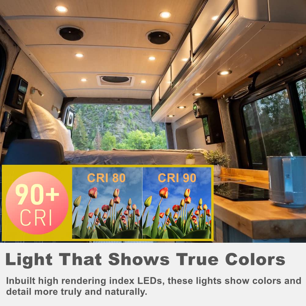 12 Volt Led Puck Light, Rv Boat Recessed Mount Ceiling Light, 12V Down ...