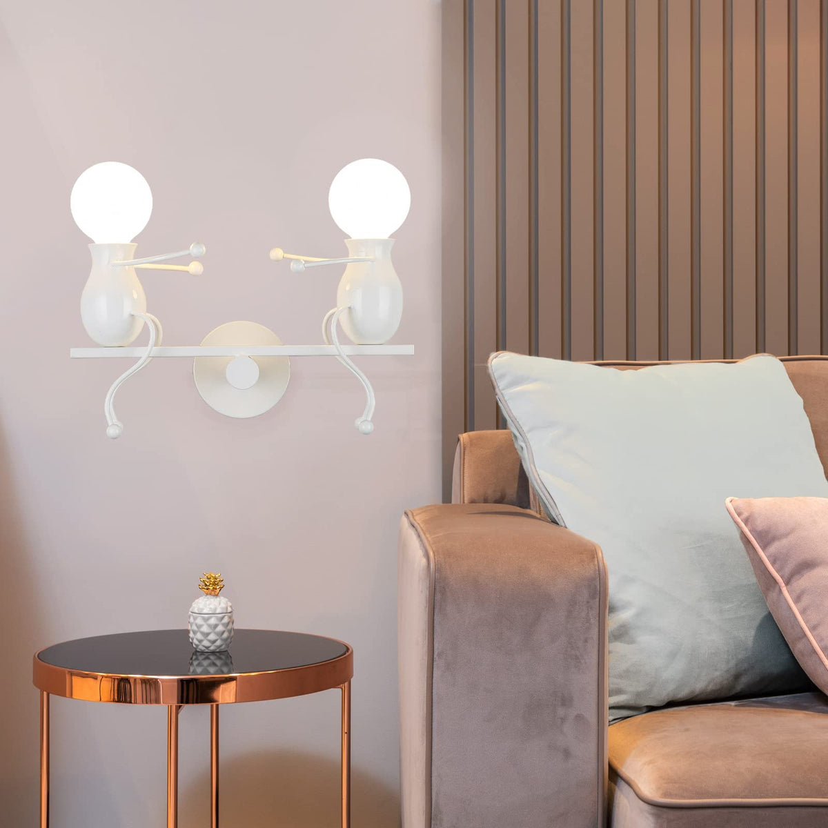SOUTHPO LED Metal Wall Light Fixture - Seesaw Double Wall Lamp, White ...