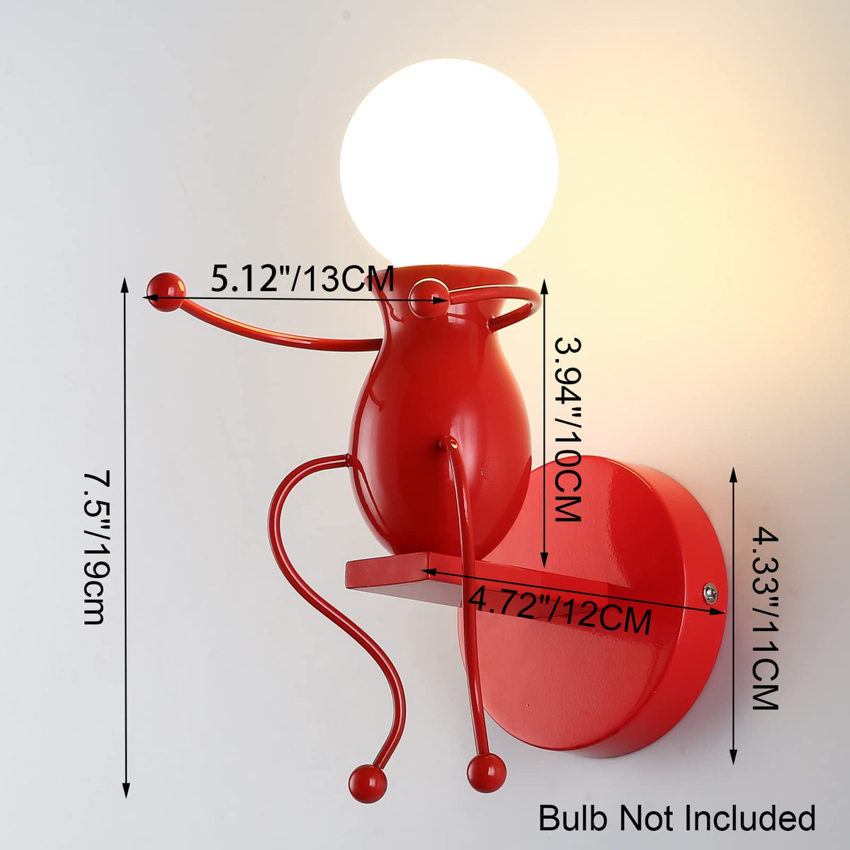 SOUTHPO LED Wall Light Fixture, Metal Iron, Red, Seesaw Single Size, M ...