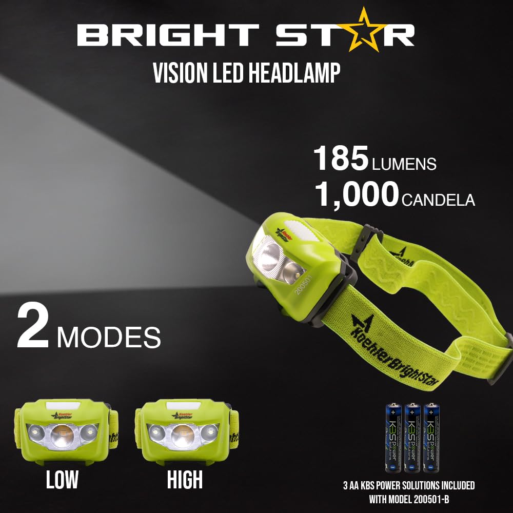 BRIGHT STAR LED Headlamp - IPX4 Water-Resistant, 120+ Hour Runtime, Mo ...