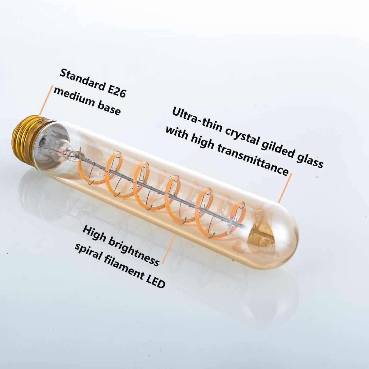Dimmable 4W Tube Led Eison Bulb, T10 Vintage Long Led Bulb 40 Watt Equ ...