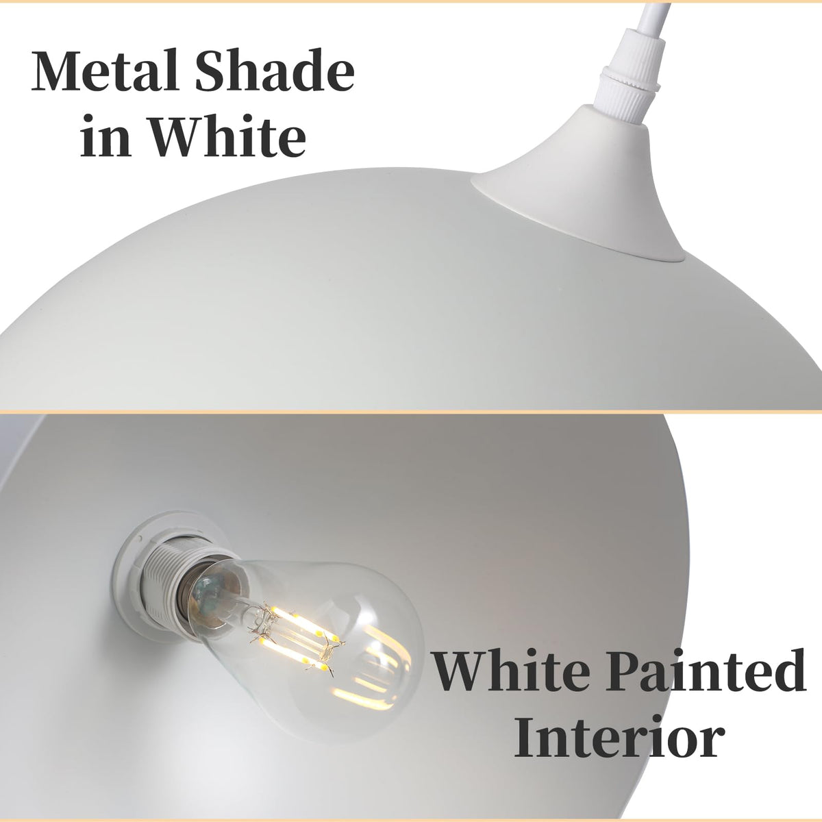 Pindodo White Pendant Light 3 Pack 11.8 Inch Industrial Pendant Lights ...