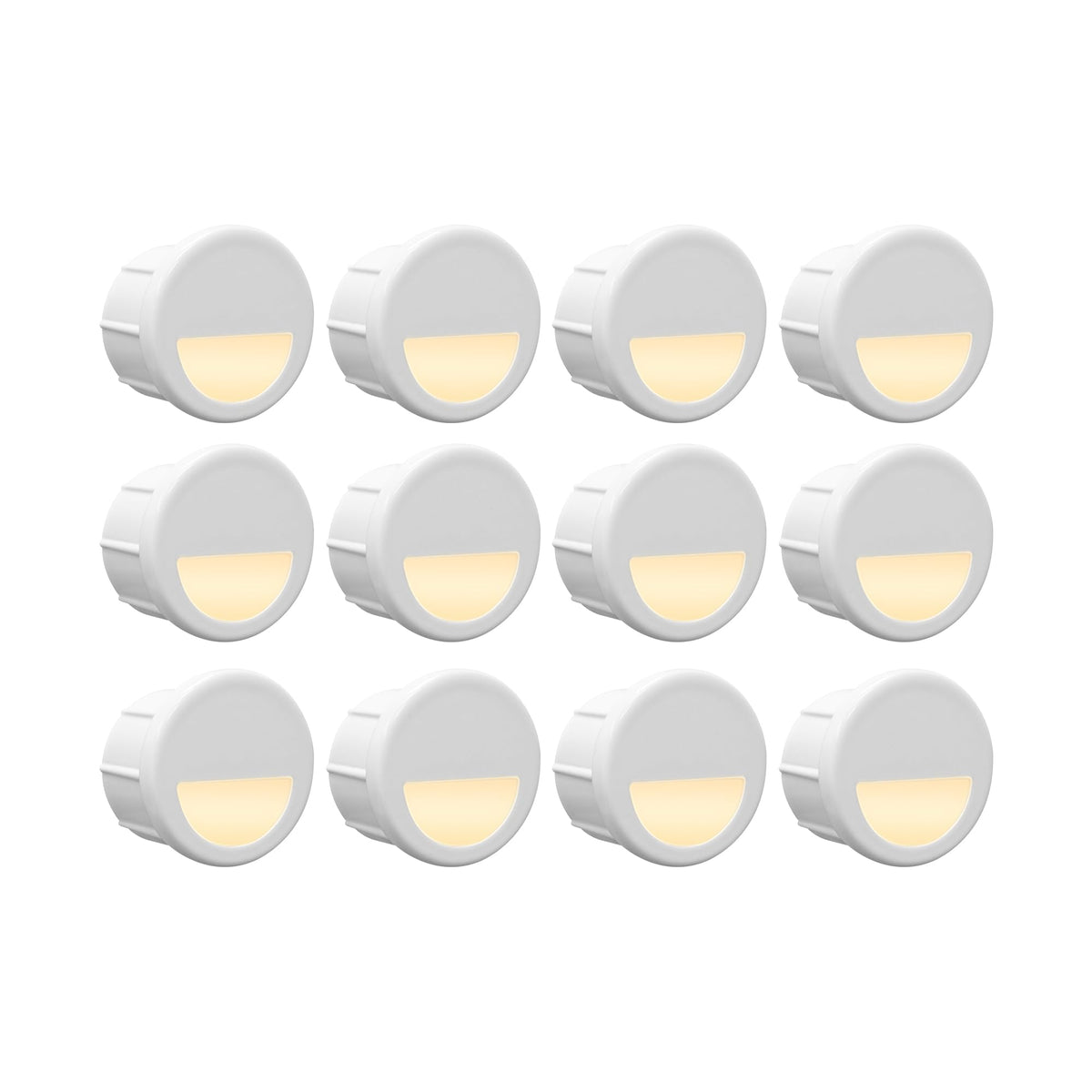 GKOLED 12 Pack Recessed Low Voltage Mini Size LED Step Riser Light, F1 ...