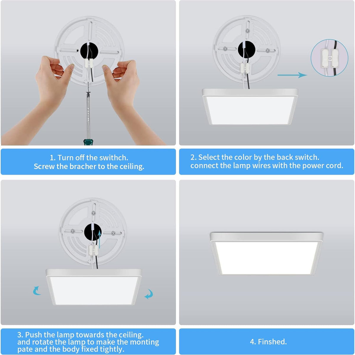 Buy DELIPOP Flush Mount Ceiling Light | Ultra Thin LED Fixture for ...