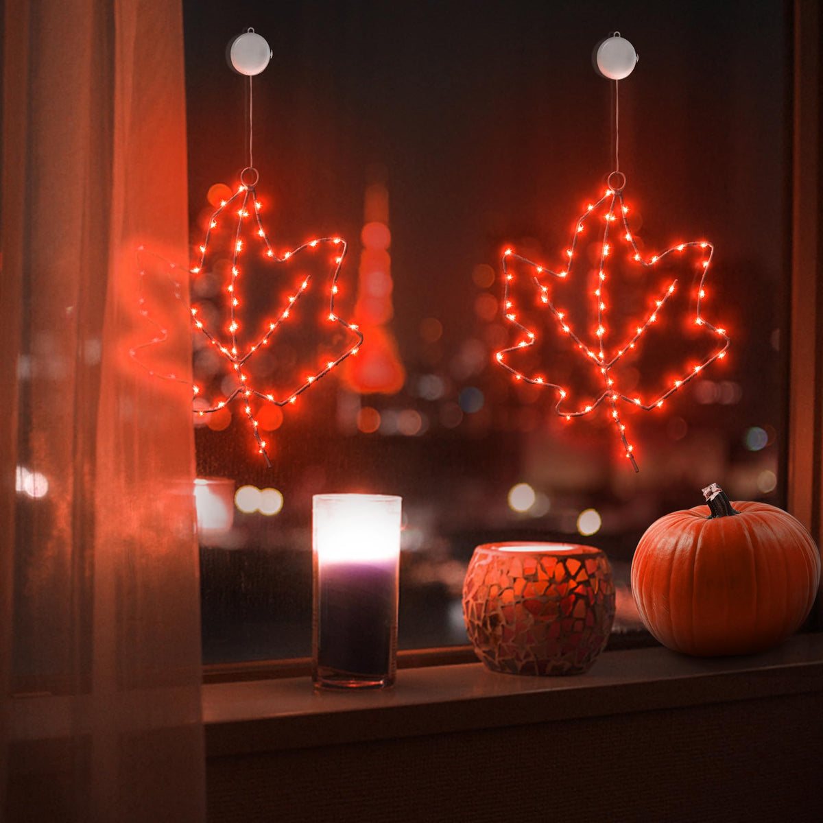 BlcTec Thanksgiving Window Lights, 10-Inch, Battery Operated, Metal Fr ...