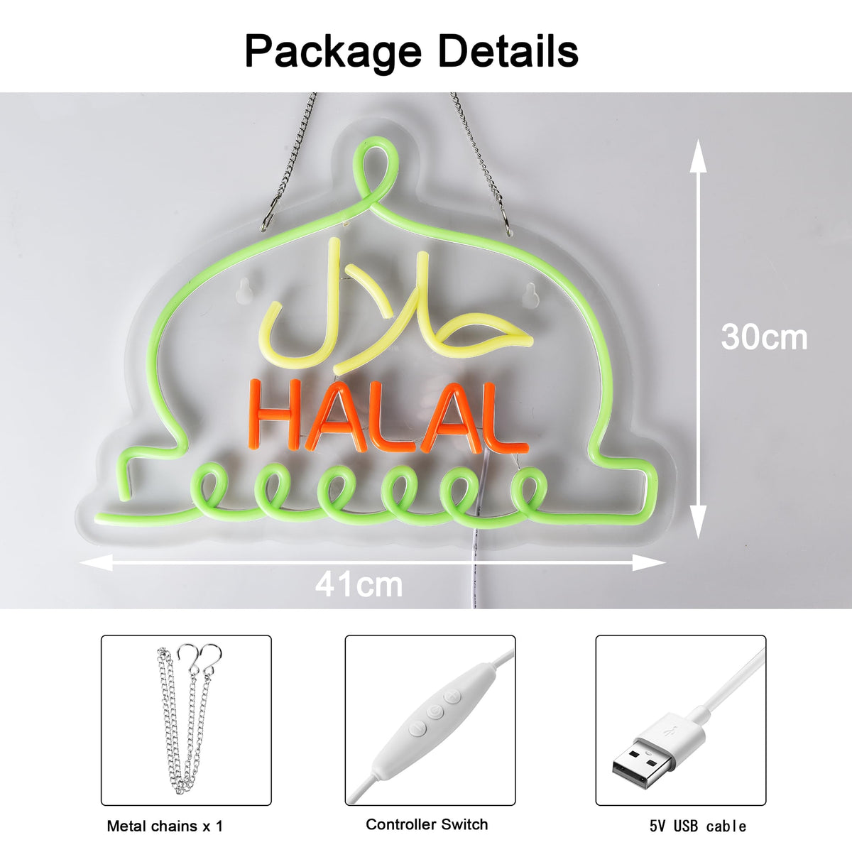 Jomobuty Halal Neon Signs Halal Food Arabic Restaurants Led Light Up S ...