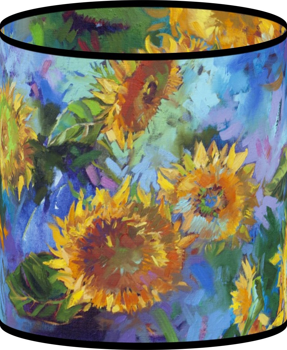 LampPix 10.00 Inch Table Lamp Shade - Sunflower Collage Canvas Desk ...