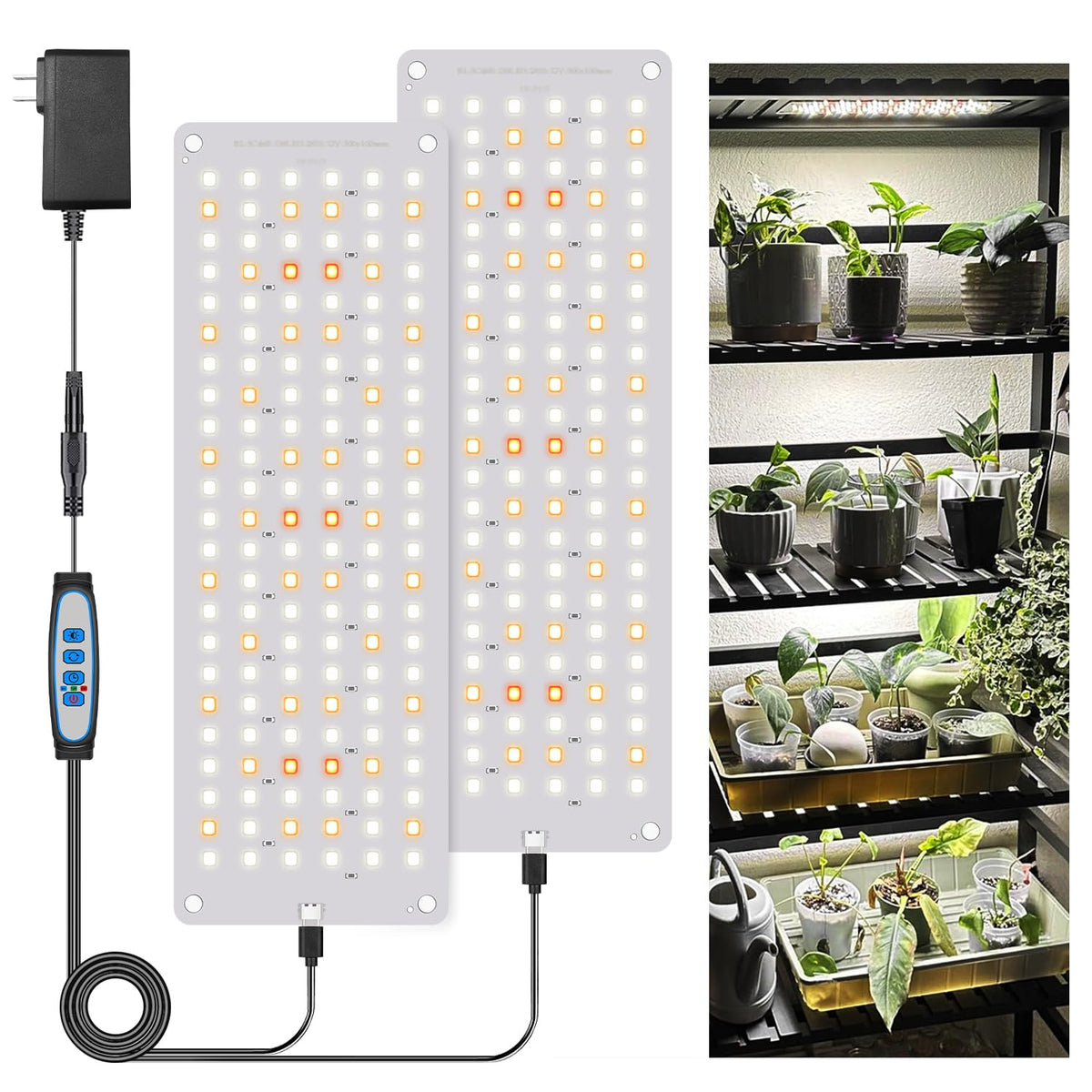 Garpsen Grow Lights for Indoor Plants, Upgraded Version 4 Head 80 LED ...