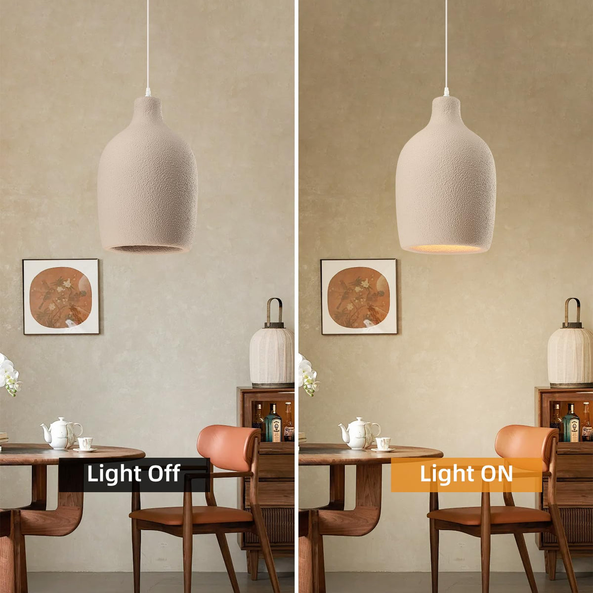 JAYMP Wabi Sabi Pendant Light - Japanese Style Bird Nest, Light Brown ...