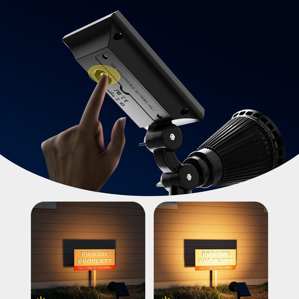 2 Pack Solar Spotlights Outdoor Waterproof for Flag, Tree, Statue ...