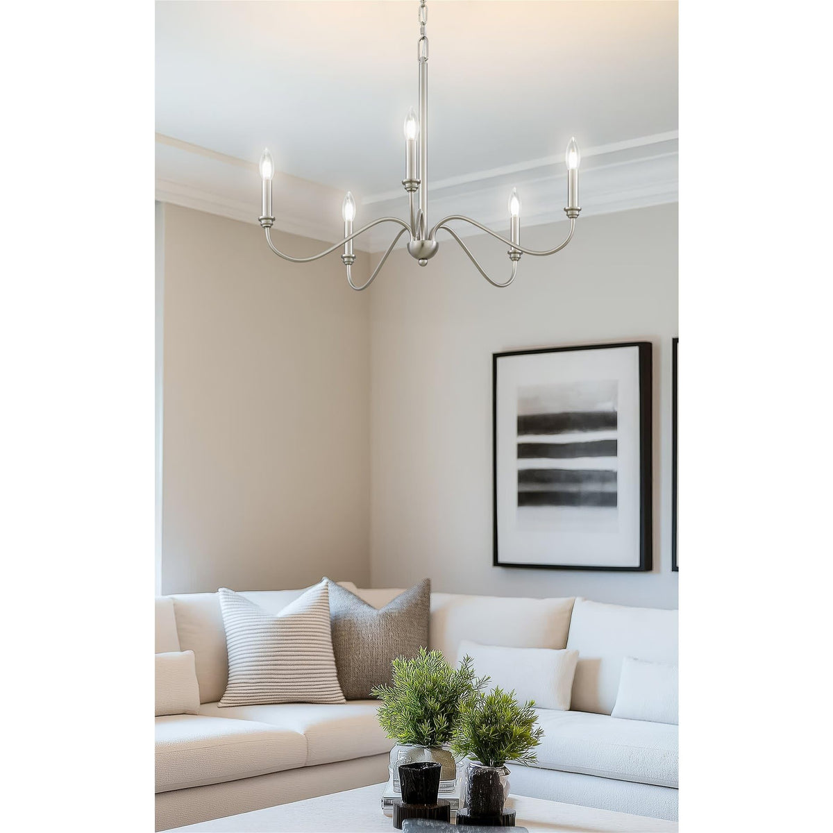 Kira Home Archer 28'' 5-Light Large Modern Chandelier + Curved Arms, A ...