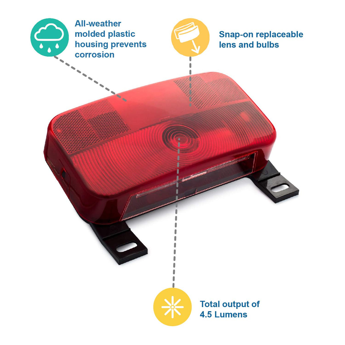 Lumitronics Red Surface Mount Light - License Bracket And License Ligh ...