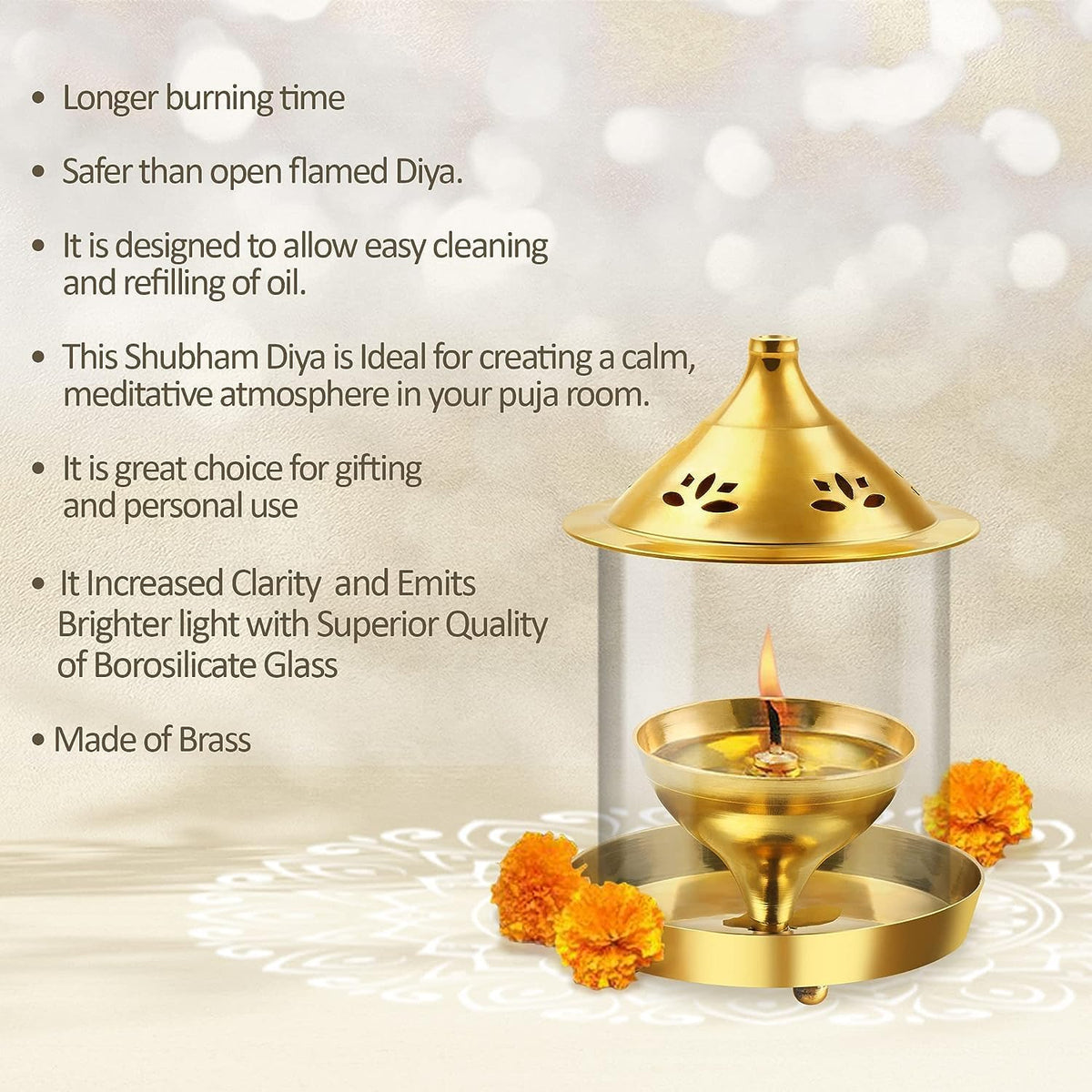 True Decor 7 Inches Akhand Jyoti Diya Large Size Akhand Jyoti Deepam A ...