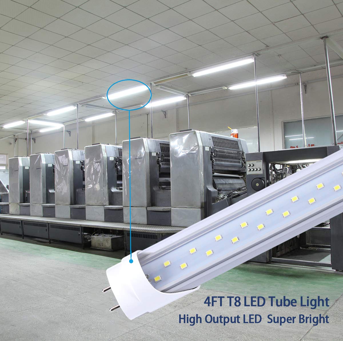 Trlife 4Ft Led Tube Lights, 28W 6000K Cool White, 3360 Lumens, Aluminu ...