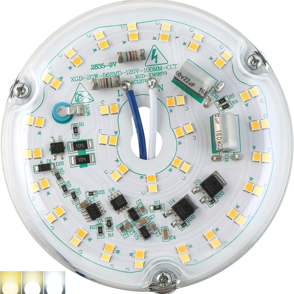 HAOLEDI 4'' 20W LED Ceiling Fan Light Retrofit Kit, Ceiling Light ...