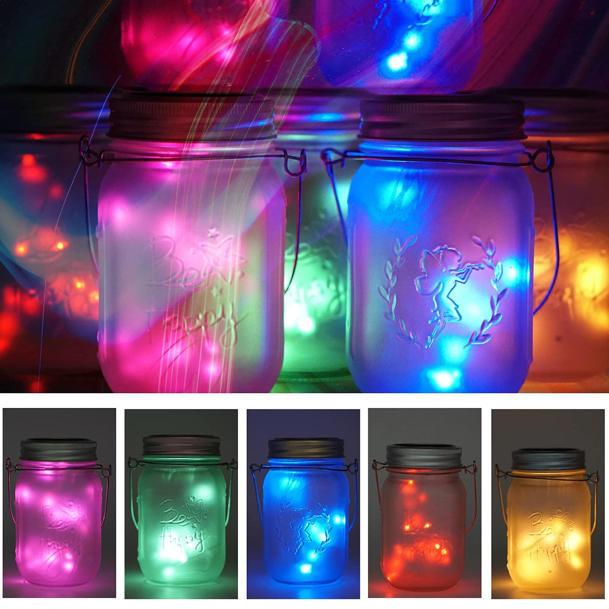 10 Pack 30 Led Solar Mason Jar Lid String Lights,Fairy Lights String ...