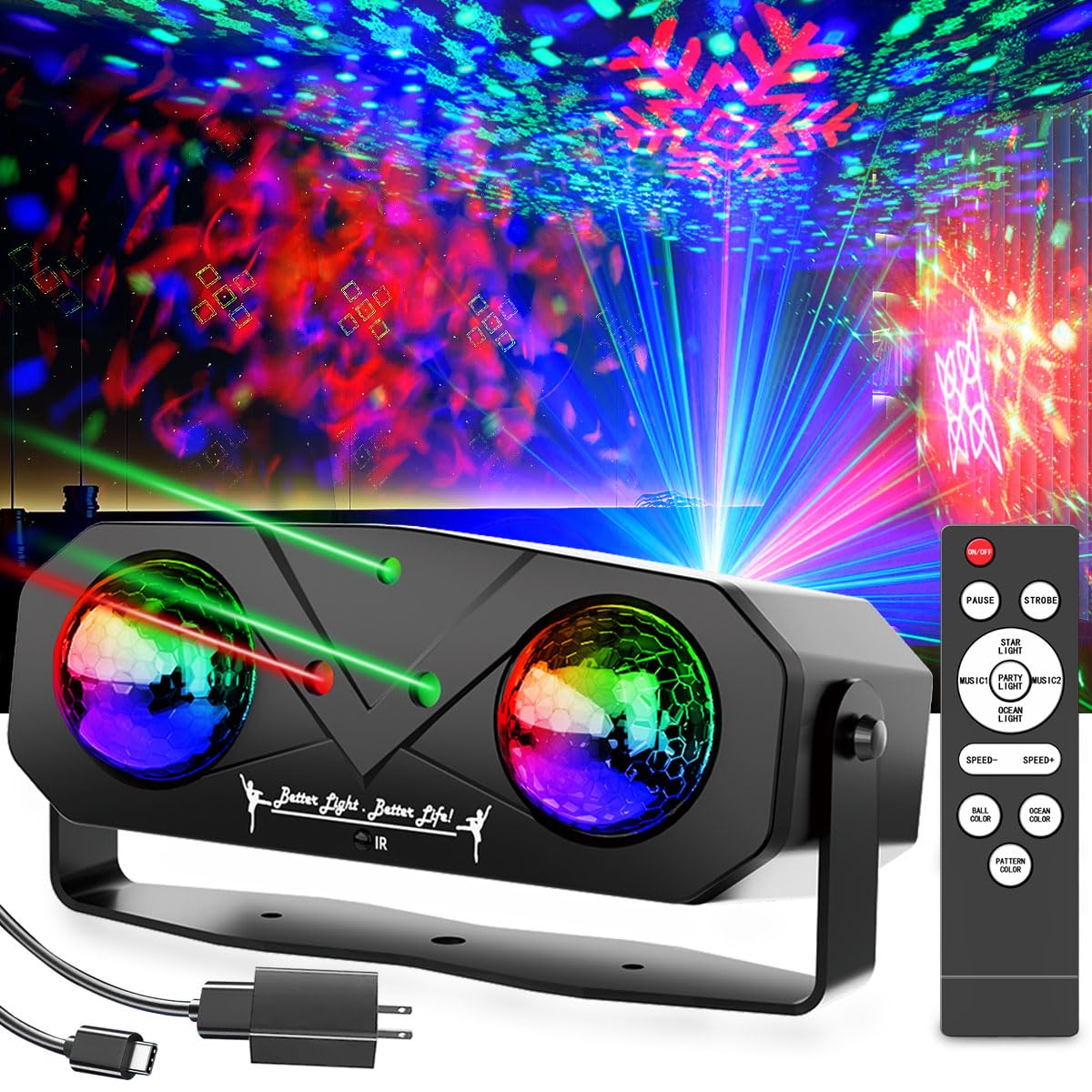 Disco Lights Disco Ball, Sound Activated Party Light with Roating Disc ...