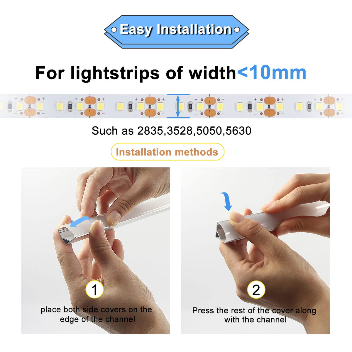 VST 6Pack 1 ft LED Aluminum Channel with Milky White Cover V Shape ...