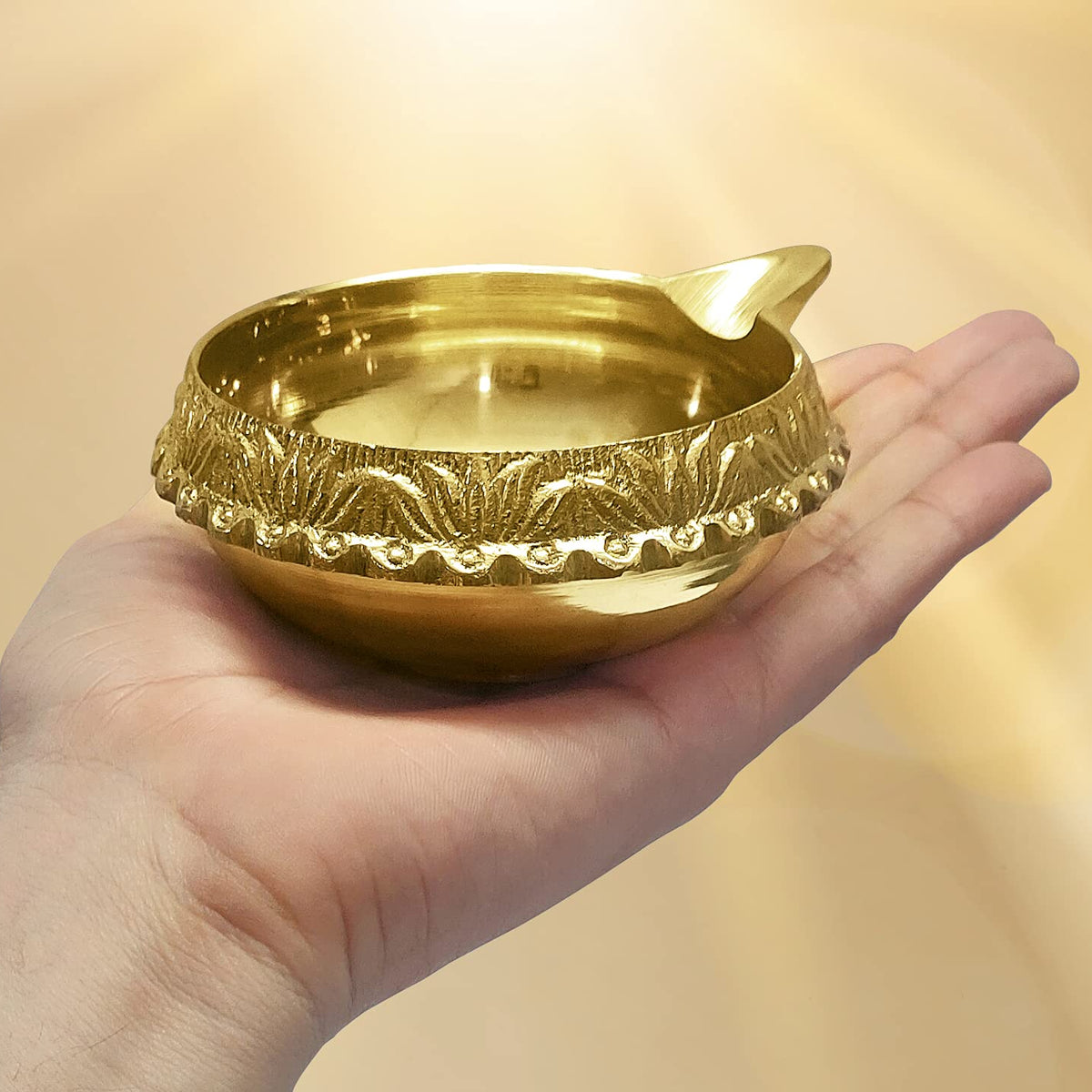 Craftsman SATVIK Brass Aarti Diya with 16 Inch Red Akhand Jyoti, Large ...