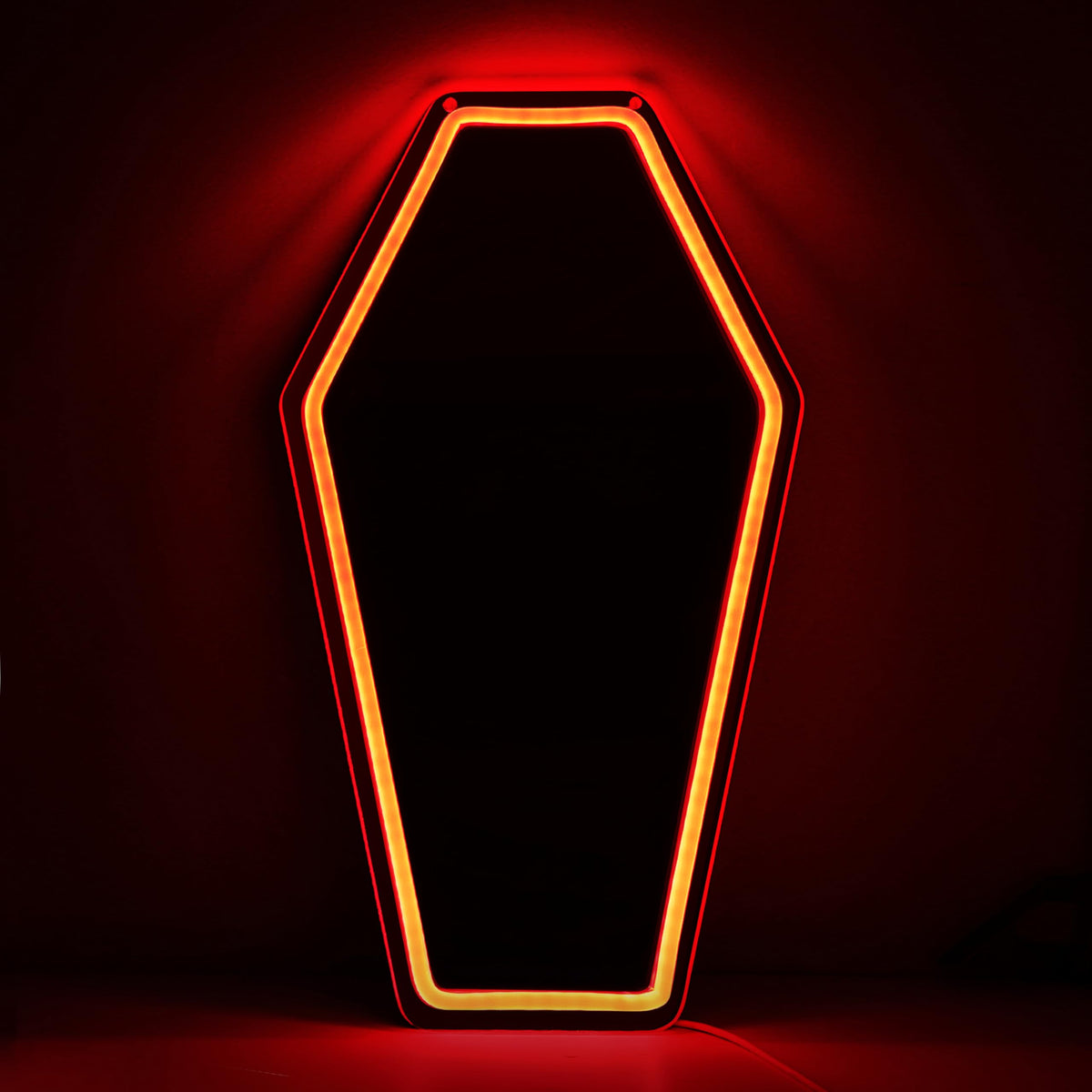 Kavaas Gothic LED Neon Coffin Mirror 16.9in x 9.6in, Coffin Neon Mirro ...