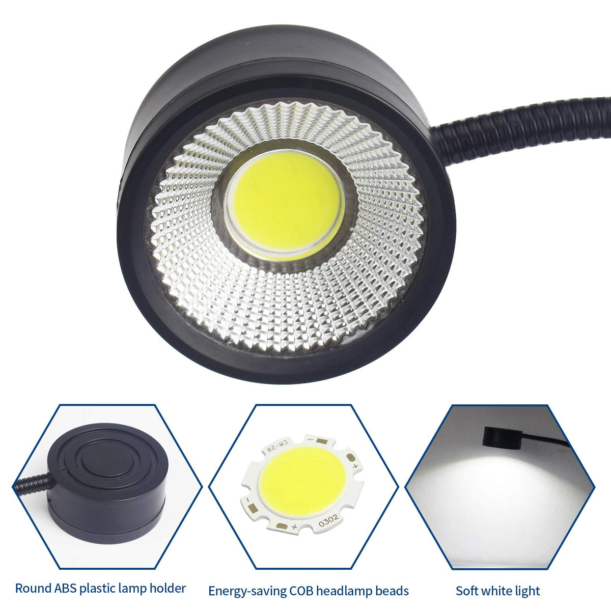 S SHUN CAN DA LED Magnetic Work Light, 500 Lumens, 300mm Flexible Goos ...