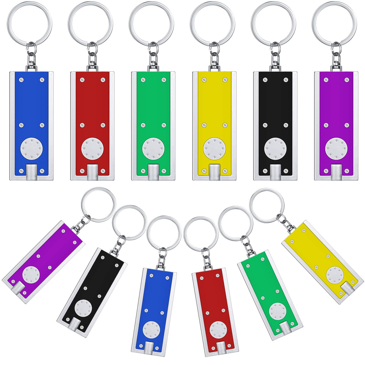 Mudder Mini LED Keychains - 12 Pcs Flashlight Key Ring, Portable, Blac ...