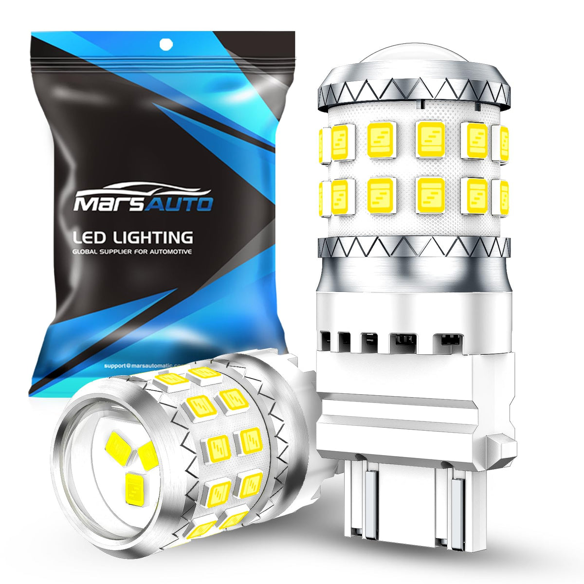 Marsauto 3157 LED Light Bulbs - 500% Brighter Xenon White 6000K, Tail ...
