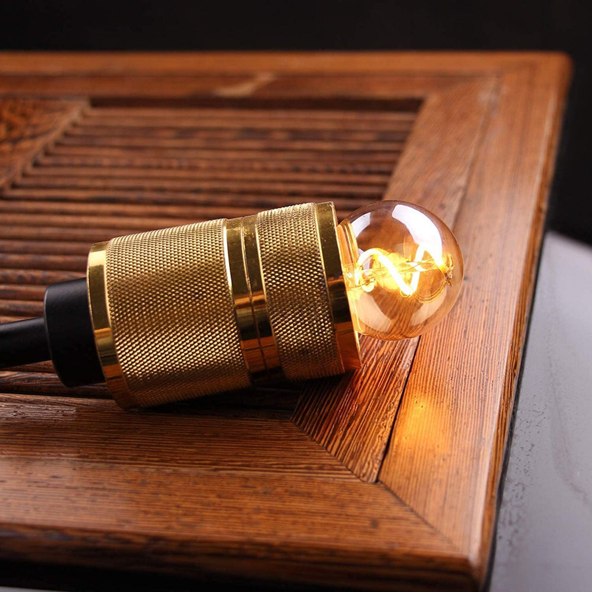 Qixivcom LED Filament Light Bulb 2W Dimmable 120V E26 Amber Glass Warm ...