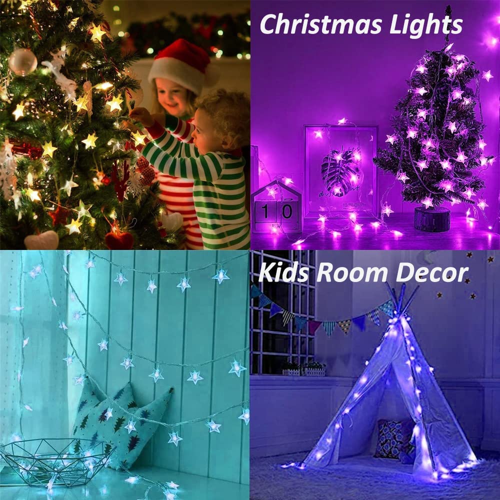 Minetom Star String Lights - 100 LED USB Color Changing, Waterproof, 3 ...