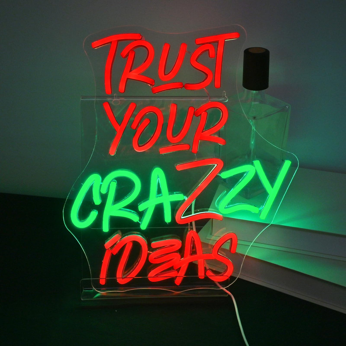 JURONG Trust Your Crazy Ideas Neon Signs for Wall Decor, Inspirational ...