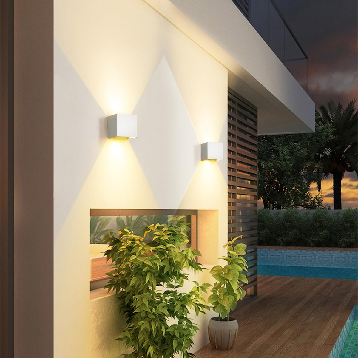 4 Pcs Led 12W Outdoor Wall Lights Sconces Exterior/Interior Up And Dow ...