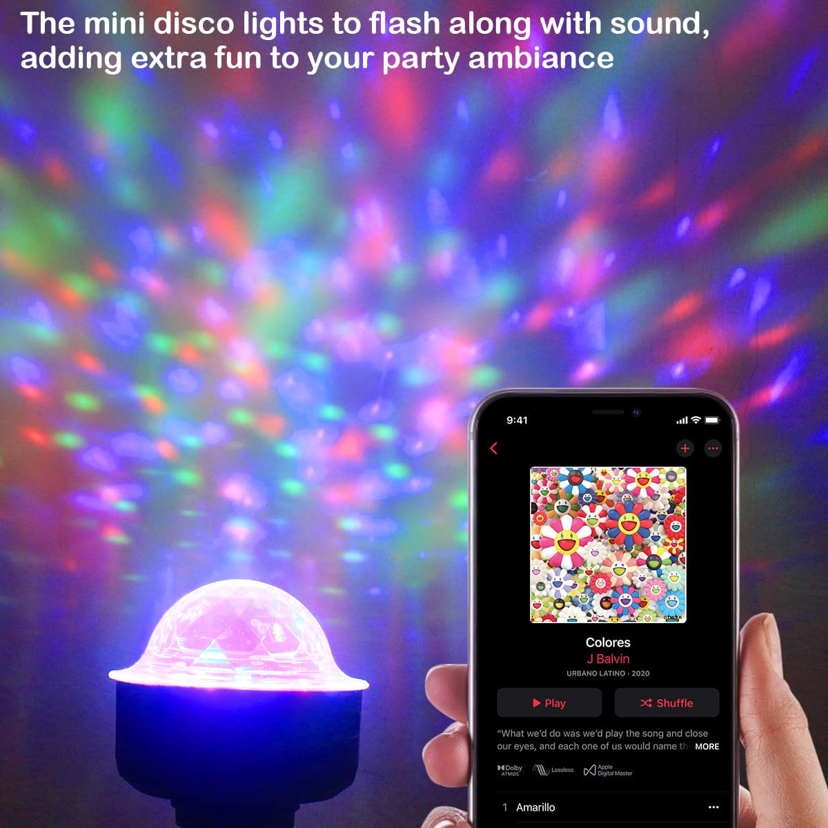 Luditek Mini Disco Ball Light, Sound Activated Strobe, 3 Pack, Plastic ...