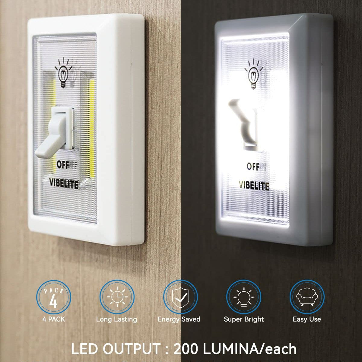 VIB high-standard Closet Light, Battery Operated Tap Light, Wireless U ...